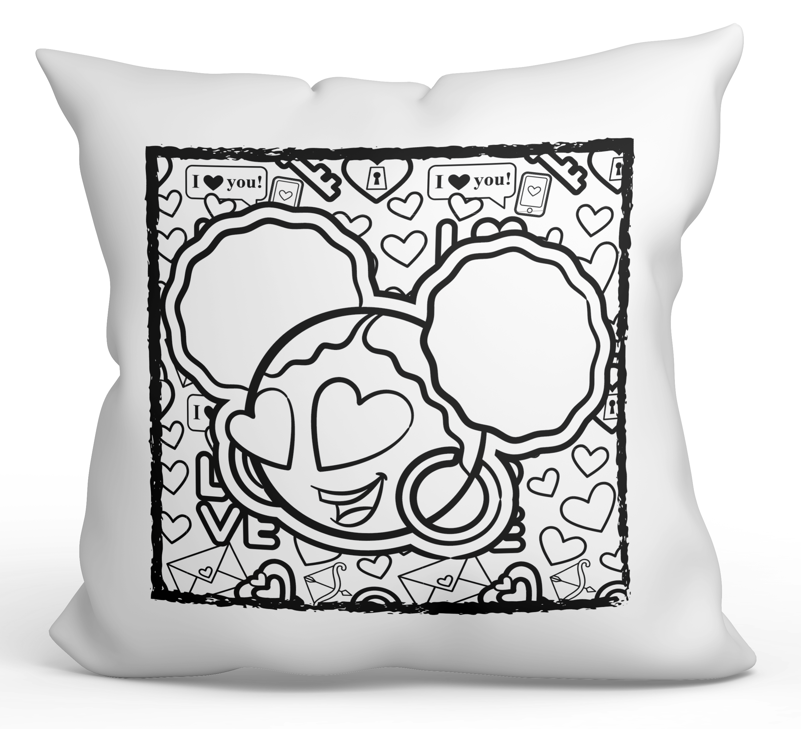 Love ILL Emoji Coloring Pillows